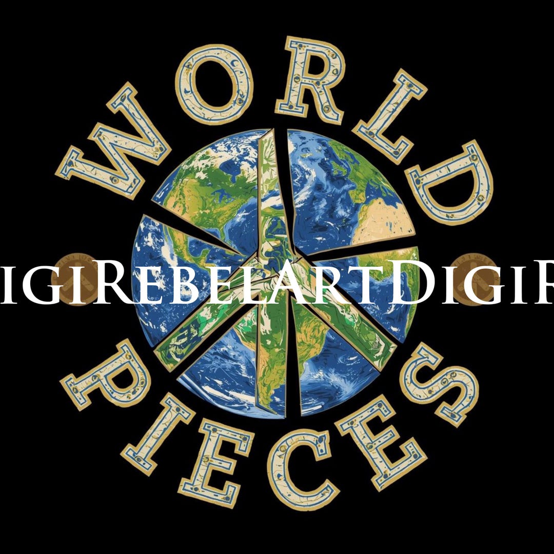 World Peace With PEACE Sign in Pieces, Broken Earth | Global Unity ...