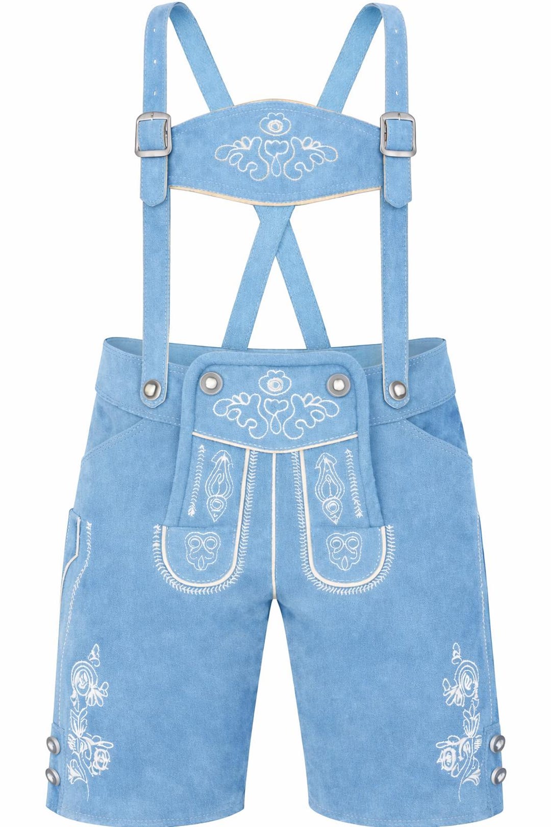 Sky Blue Bavarian Toddler Lederhosen | Kids Suede Leather Shorts With ...
