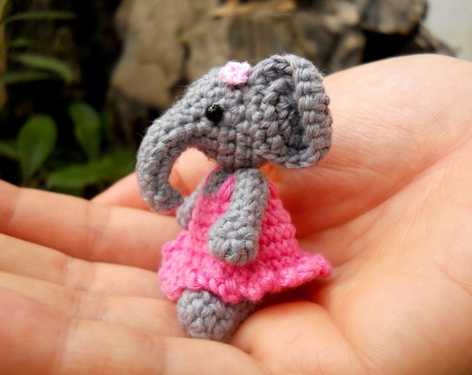 Cute Mini Elephant Amigurumi Tiny Crochet Elephant Stuffed Animal Made ...