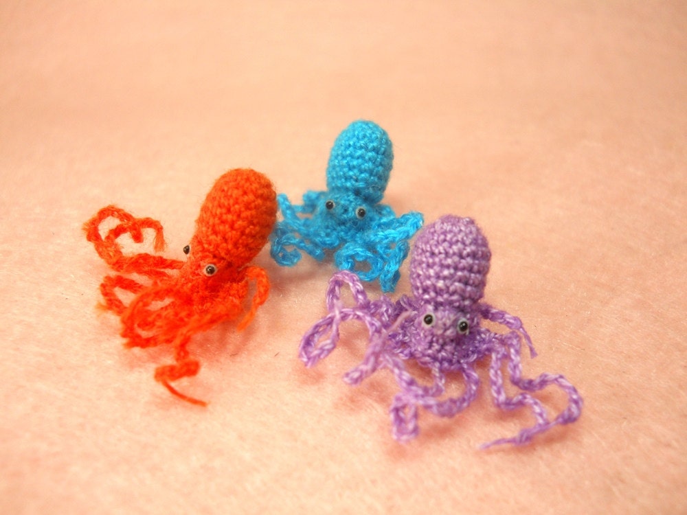 Miniature Octopus Tiny Crochet Micro Amigurumi Stuffed - Etsy