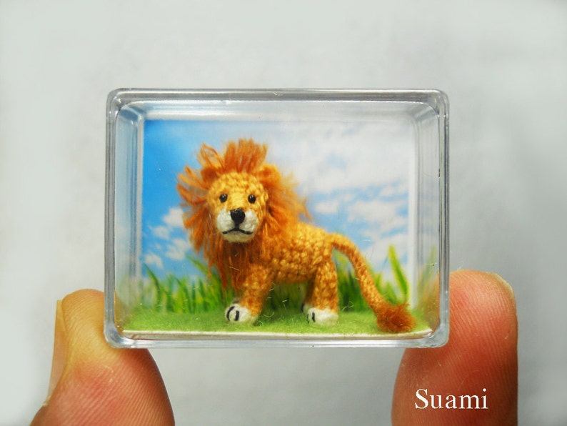 Miniature Crochet Lion Micro Mini Amigurumi Crochet Tiny | Etsy