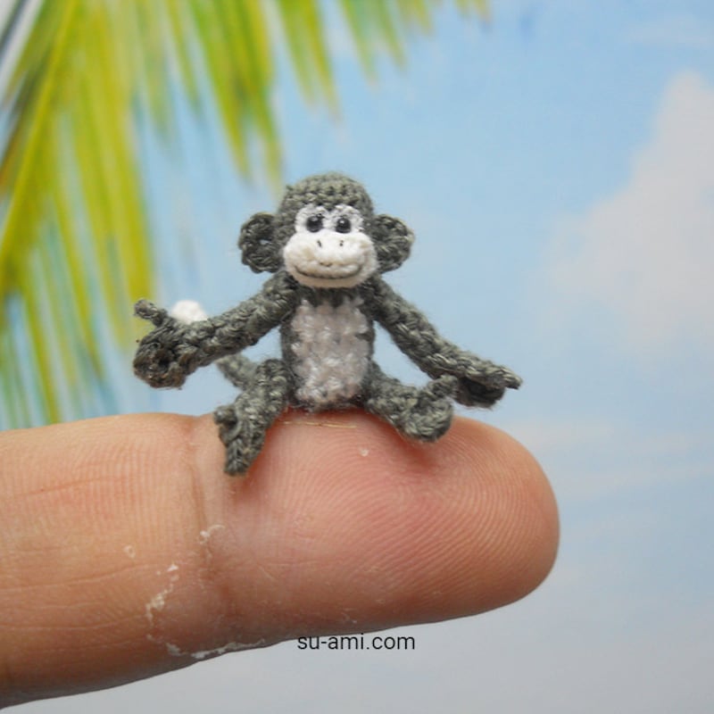 Tiny Crochet Monkey - Etsy