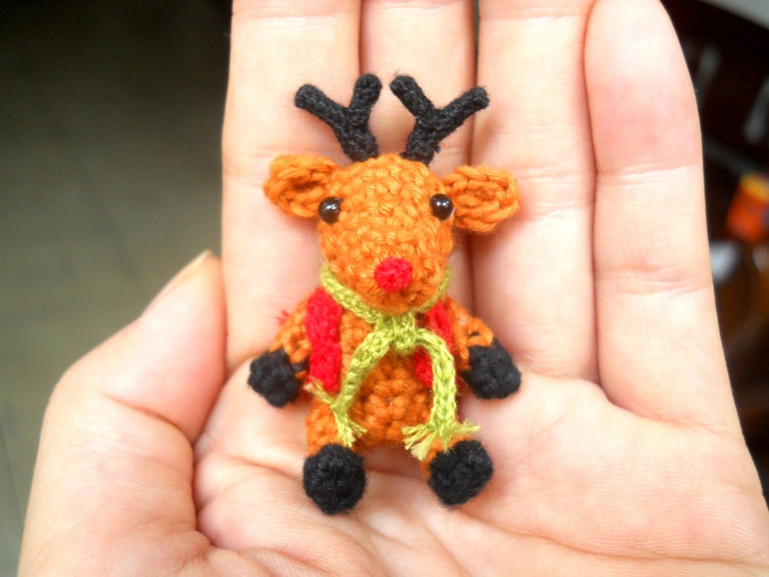 Mini Reindeer - Crochet Miniature Stuffed Animals - Made to Order - Etsy