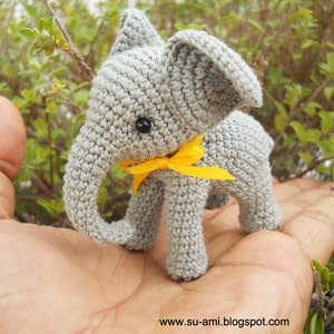 Crochet Elephant Stuff Animal Miniature Elephant Amigurumi Made to ...