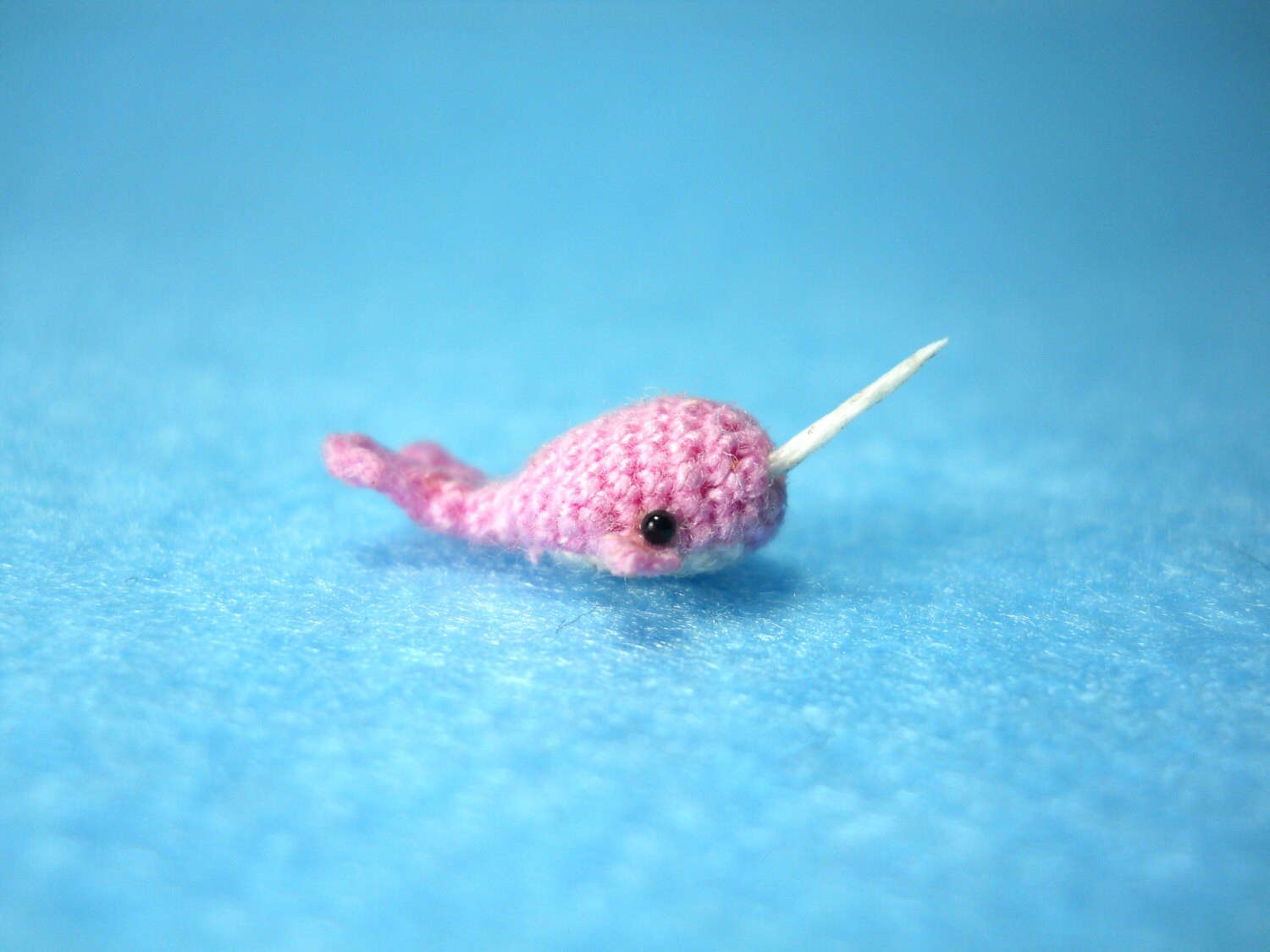 Micro Mini Pink Narwhal Miniature Crochet Whale Stuffed | Etsy