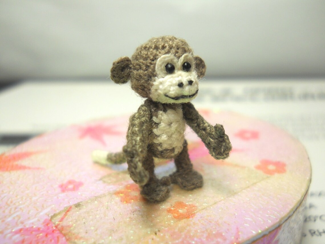 Micro Mini Monkey Tiny Crocheted Monkeys Made to Order | Etsy