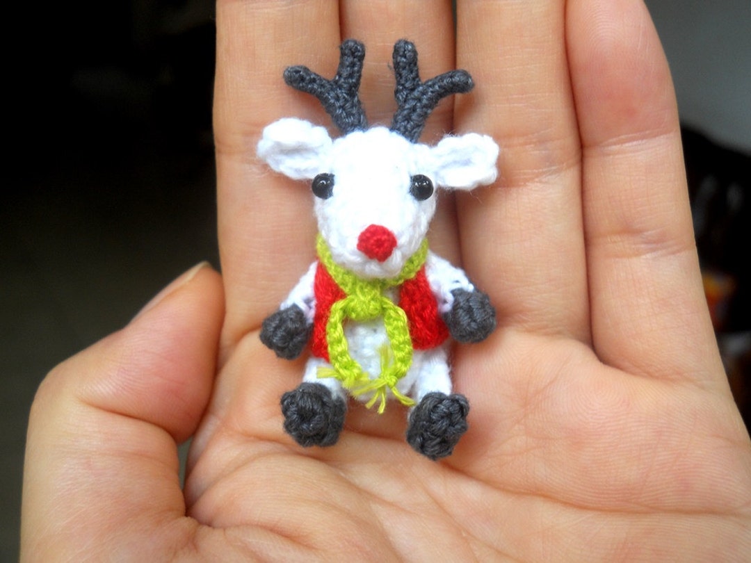 Mini Crochet Reindeer - Amigurumi Miniature Stuffed Animals - Made to ...