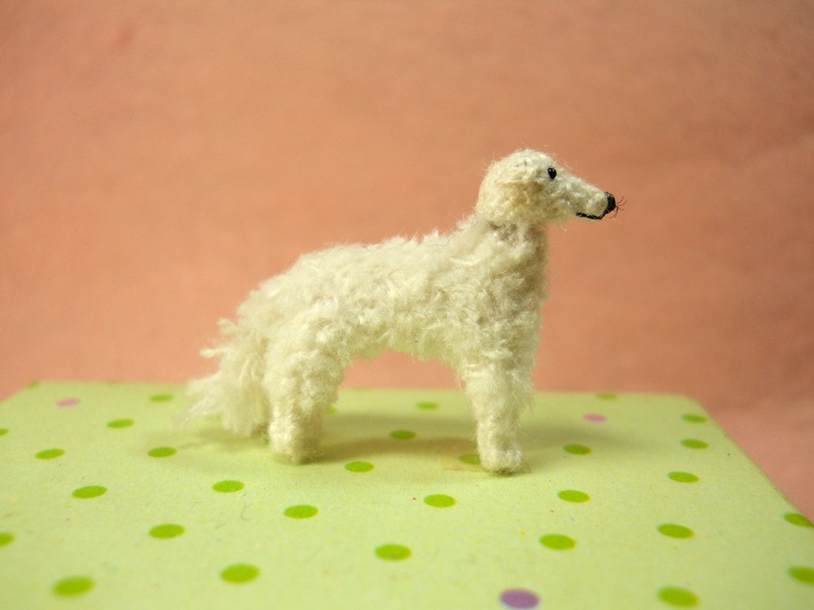 Mini White Borzoi Micro Crochet Miniature Dog Stuffed - Etsy