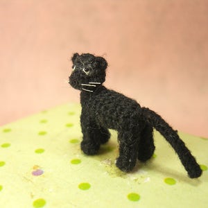 Miniature Black Panther - Micro Crochet Miniature Black Leopard - Made ...