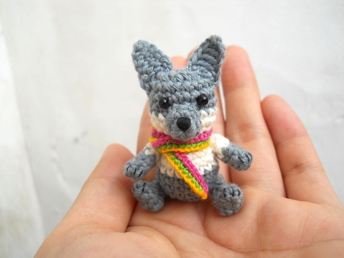 Mini Crochet Wolf Miniature Dog Stuffed Animals Made to - Etsy