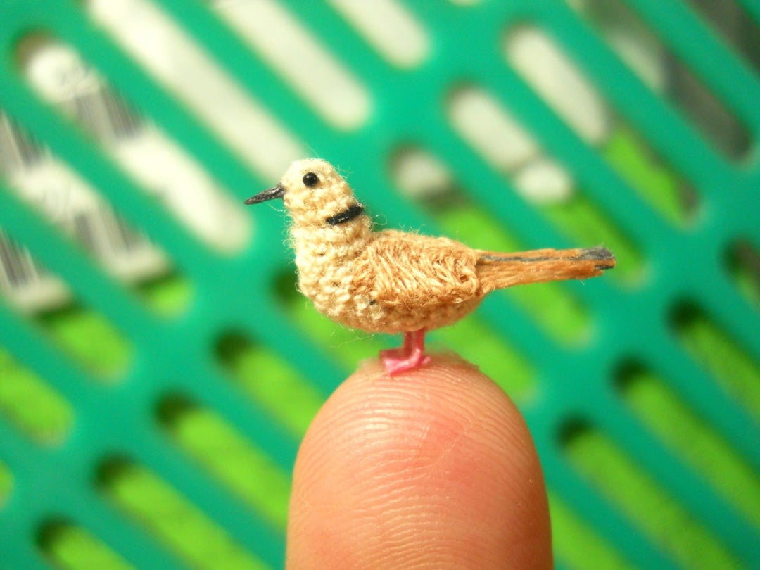 Ring Necked Dove - Micro Amigurumi Miniature Crochet Bird Stuffed ...
