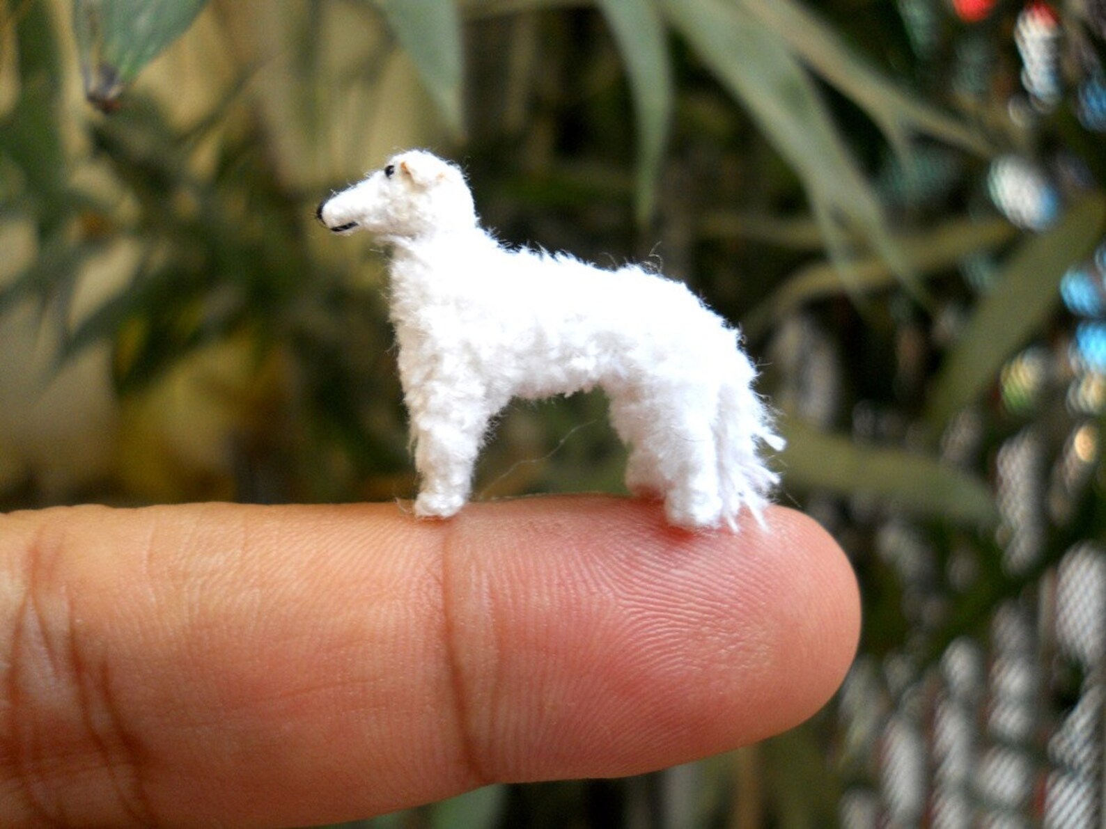 Mini White Borzoi Micro Crochet Miniature Dog Stuffed - Etsy
