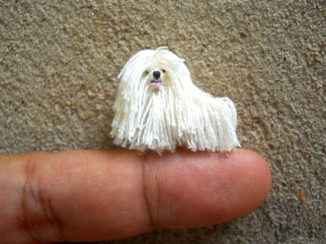 Miniature White Puli - Tiny Crochet Miniature Dog Stuffed Animals ...