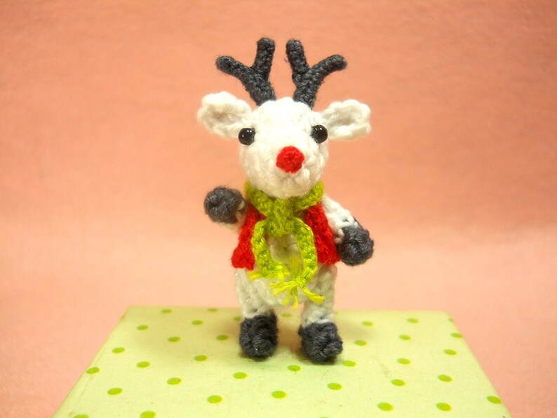 Mini Crochet Reindeer - Amigurumi Miniature Stuffed Animals - Made to ...