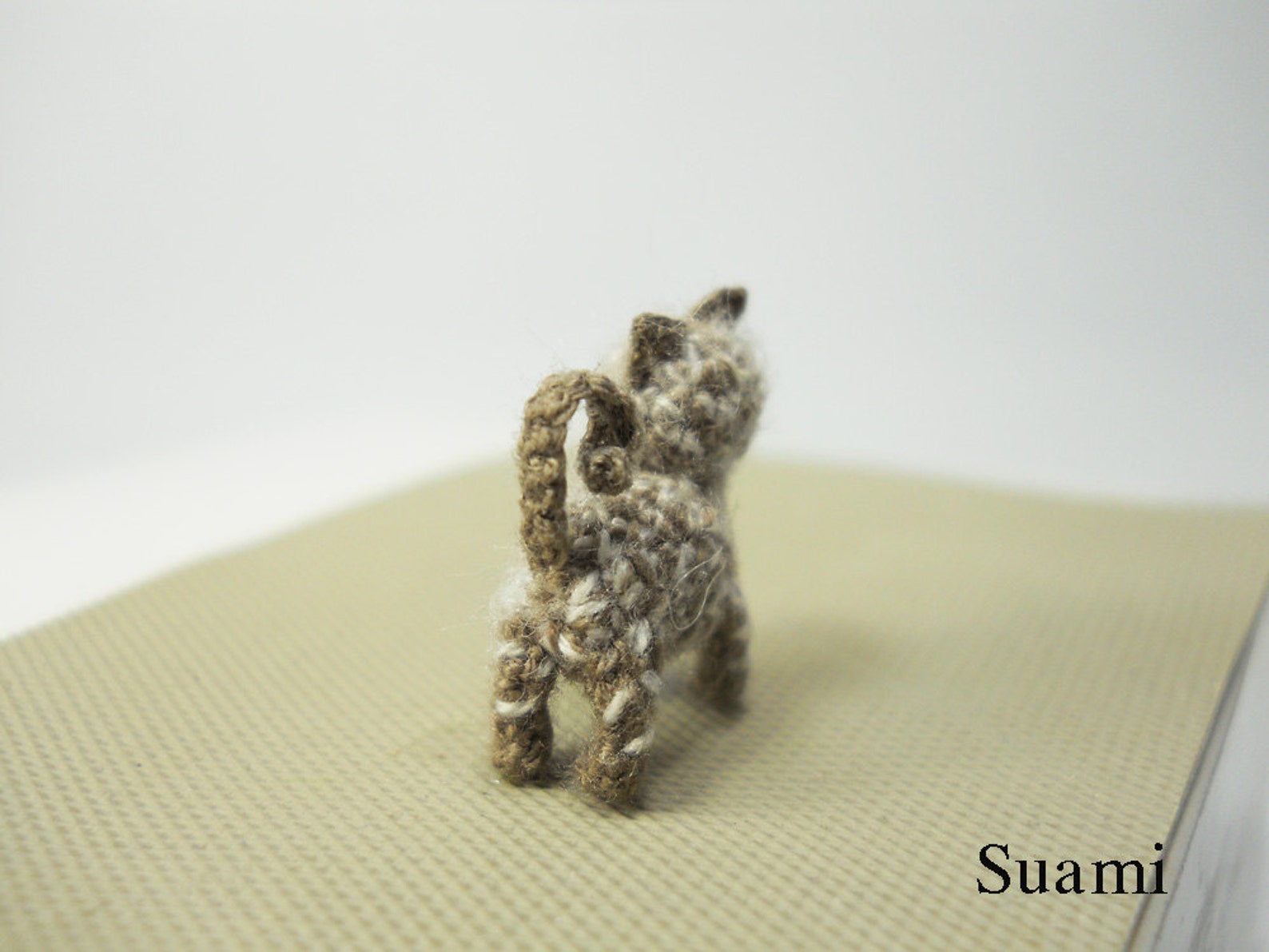 1/2 Inch Micro Grey Cat Kitten - Tiny Crochet Miniature Cat Amigurumi ...