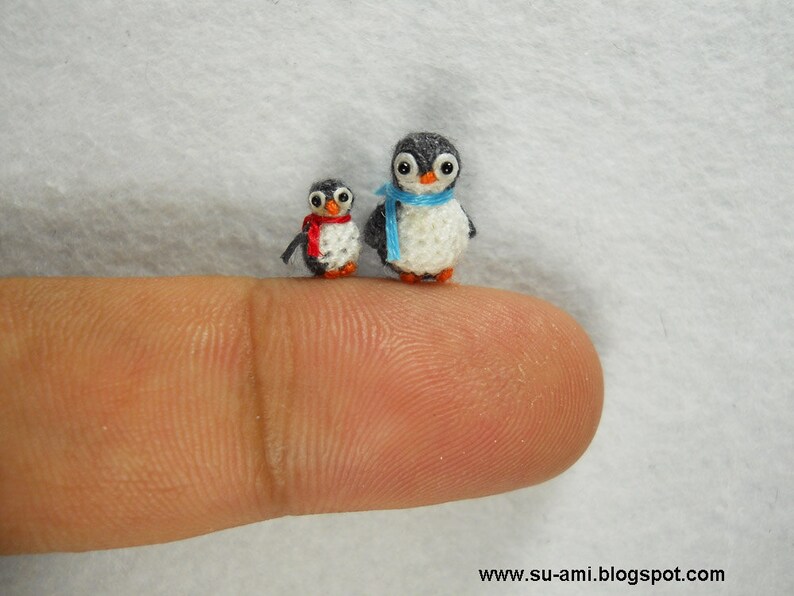 Micro Miniature Penguins Mini Tiny Crochet Penguin Amigurumi - Etsy
