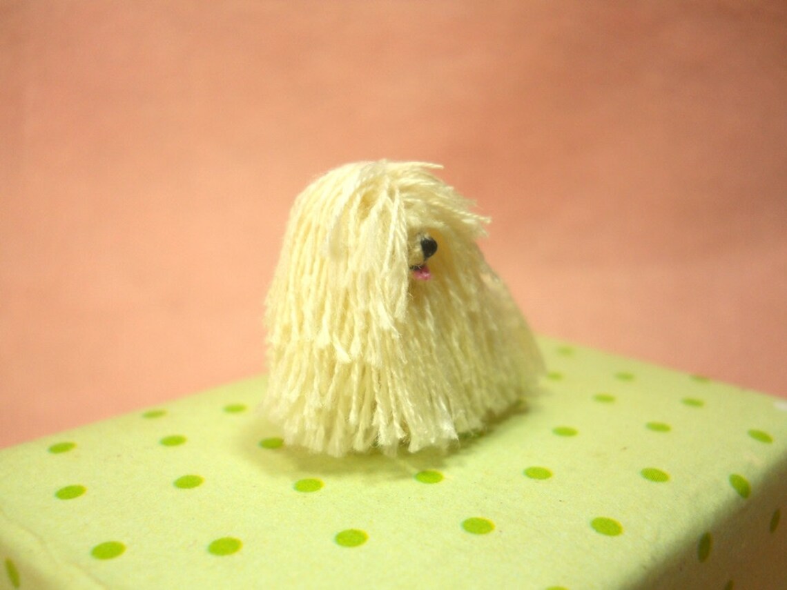 Miniature White Puli Tiny Crochet Miniature Dog Stuffed | Etsy UK