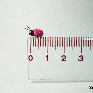 Micro Pink Ladybug - Tiny Crochet Miniature Ladybug - Made to Order - Etsy