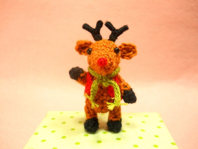 Mini Reindeer - Crochet Miniature Stuffed Animals - Made to Order - Etsy