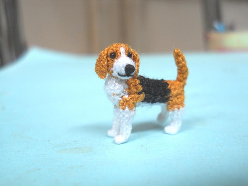Miniature Beagle Tiny Crochet Mini Amigurumi Dog Stuff | Etsy