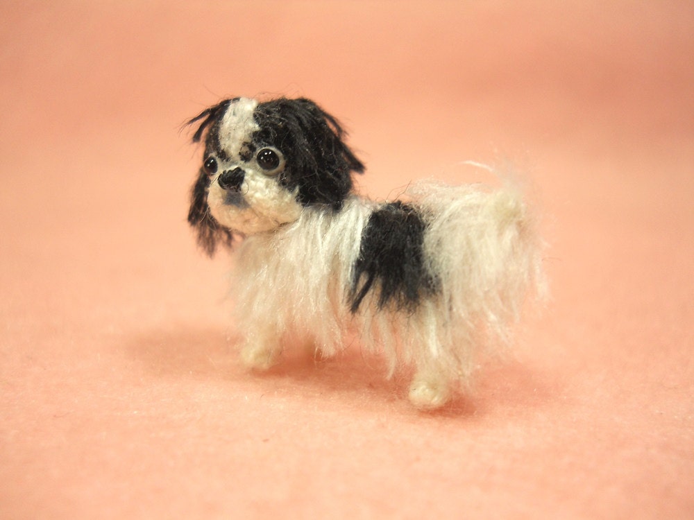 Japanese Chin Puppy - Tiny Crochet Miniature Dog Stuffed Animals - Made ...