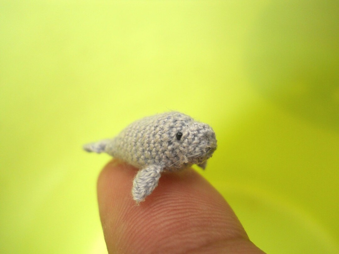 Micro Mini Manatee - Tiny Crochet Amigurumi Stuffed Animal - Made to ...