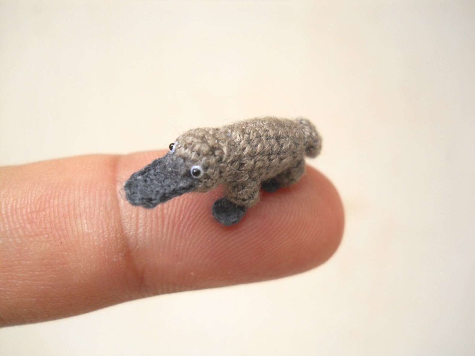 Miniature Grey Platypus Micro Crochet Amigurumi Stuffed - Etsy