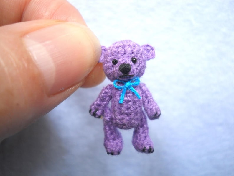 Micro Bear 1 Inch Miniature Teddy Bear Amigurumi Crocheted | Etsy Canada