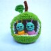 Miniature Worms and Apple, Micro Crochet Valentine Worm Couple Made to ...