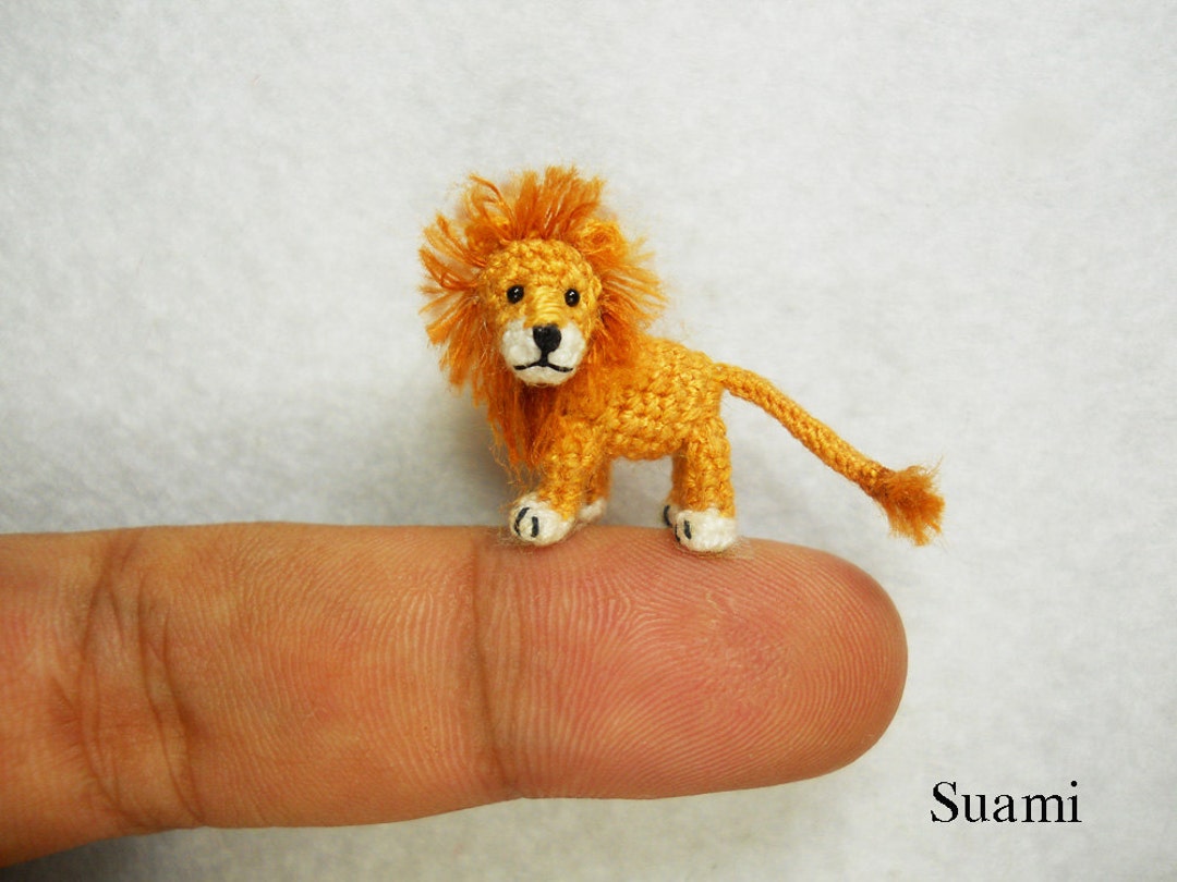 Miniature Crochet Lion - Micro Mini Amigurumi Crochet Tiny Animal Doll ...
