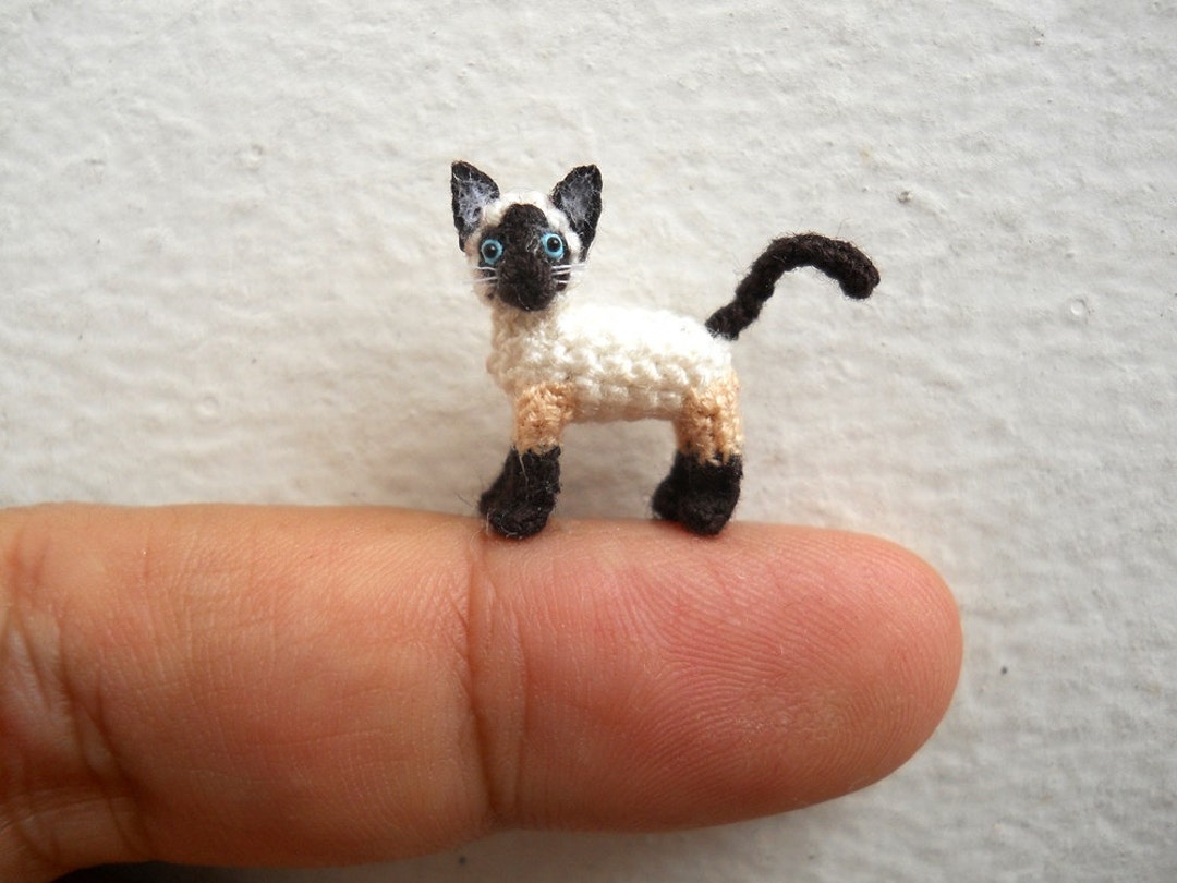 Miniature Siamese Cat - Micro Crochet Amigurumi Stuffed Animal - Made ...