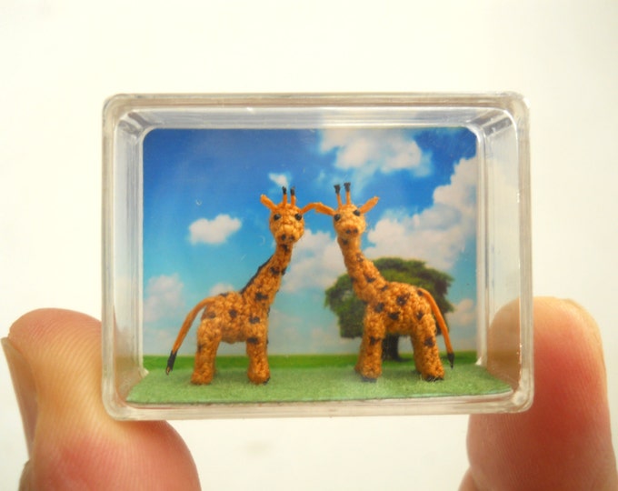 Miniature Giraffe Couple Micro Dollhouse Amigurumi Animals - Etsy