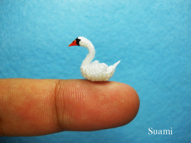 Micro Miniature Swan Tiny Crochet Birds Made to Order | Etsy