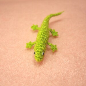 Micro Amigurumi Lizard Tiny Crochet Mini Gekko Miniature Stuffed Animal ...