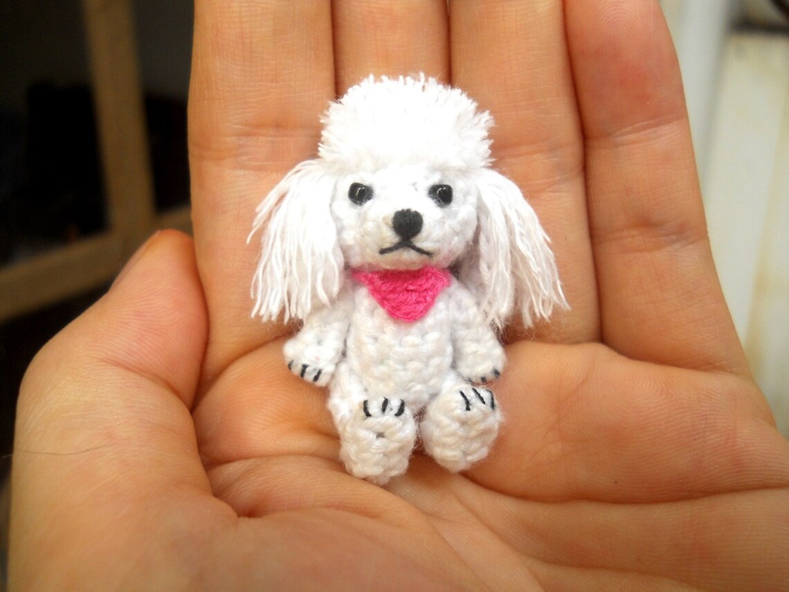 Mini White Poodle Crochet Miniature Dog Stuffed Animals - Etsy