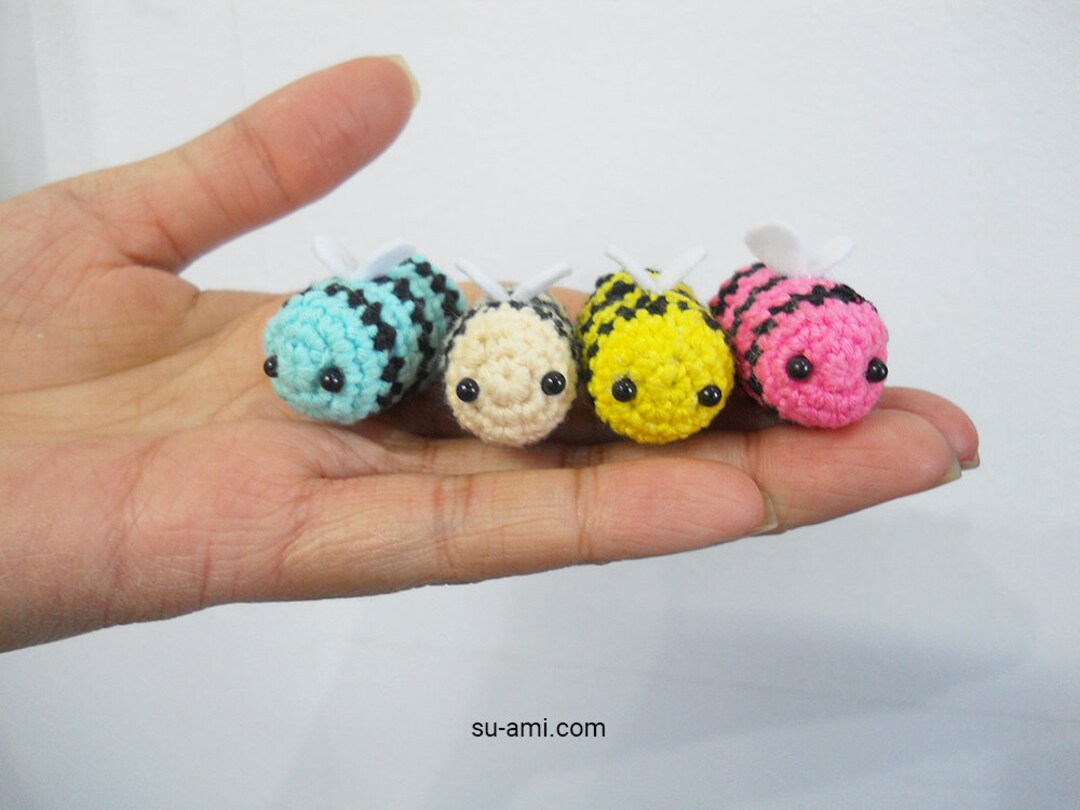 Crochet Bee, Small Bee, Crocheted Bumble Bee, Decorative Bee, Tiny Bee ...