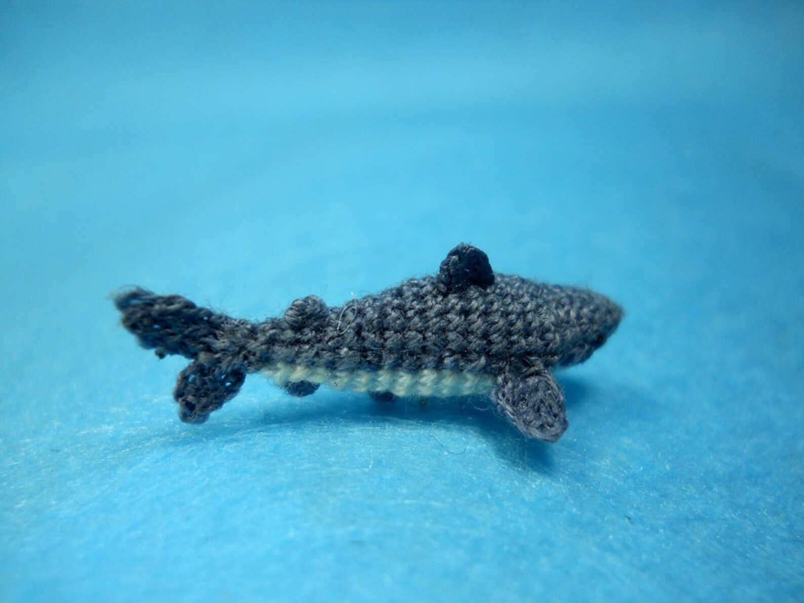 Miniature Shark - Tiny Crochet Micro Amigurumi Stuffed Animal - Made to ...