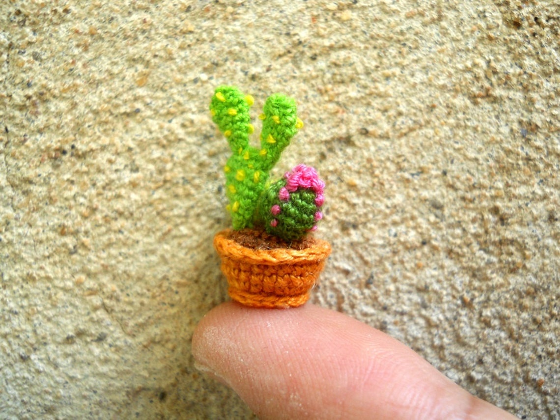 Micro Cactus Type 04 -tiny Crochet Cactus Amigurumi Plant - Made to ...