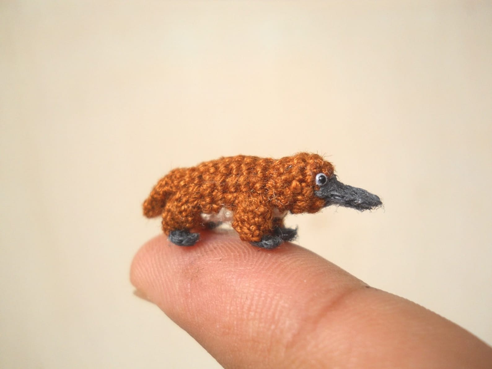 Miniature Brown Platypus Micro Crochet Amigurumi Stuffed - Etsy