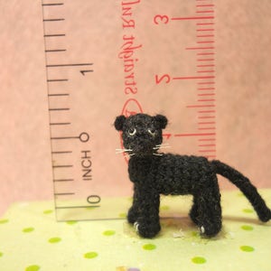 Miniature Black Panther - Micro Crochet Miniature Black Leopard - Made ...