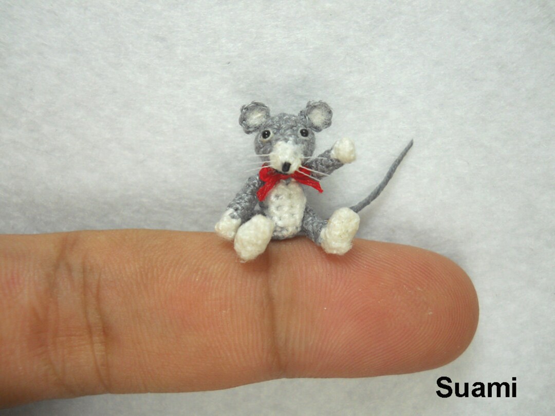 Tiny Crochet Mouse Rat - Micro Amigurumi Dollhouse Miniature Stuff ...
