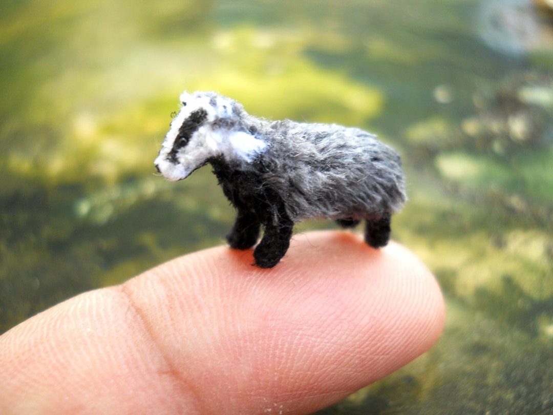 Micro Mini Badger - Miniature Crochet Amigurumi Animal - Made to Order ...