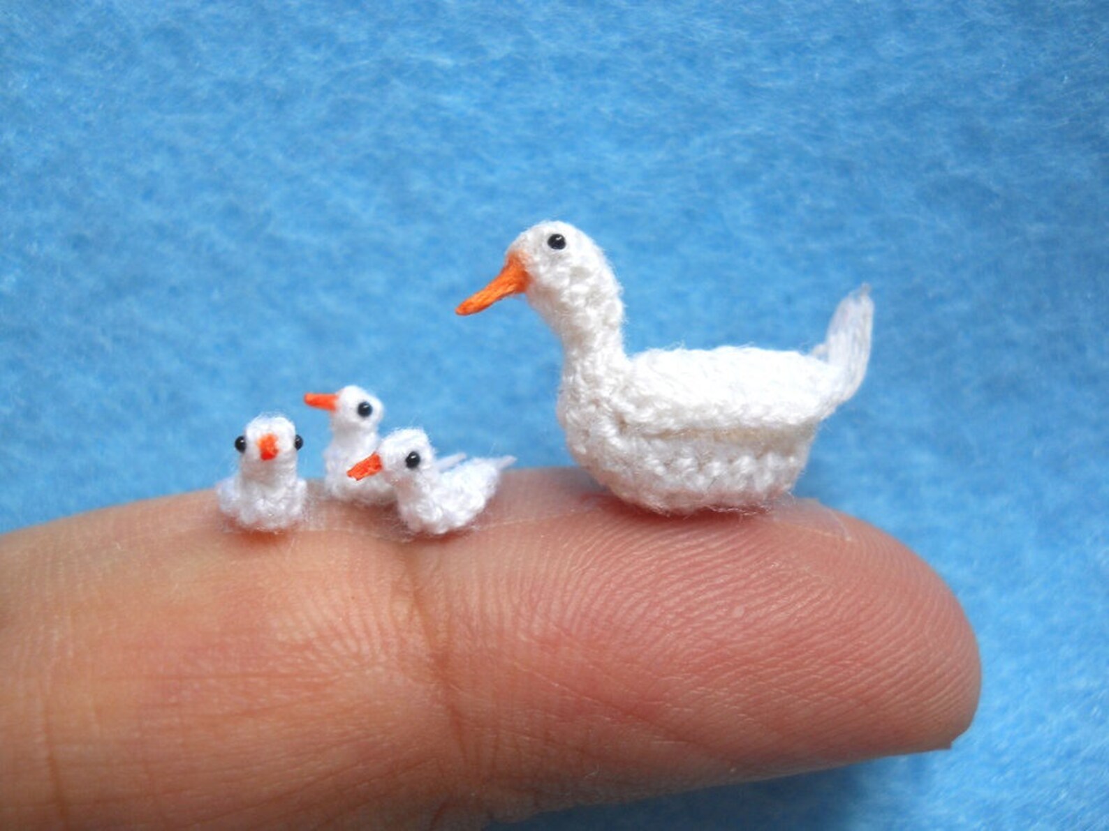 White Duck Family Micro Crocheted Ducks Made to Order - Etsy