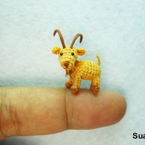 Miniature Fawn Goat - Teeny Tiny Crocheted Goats - Made to Order - Etsy