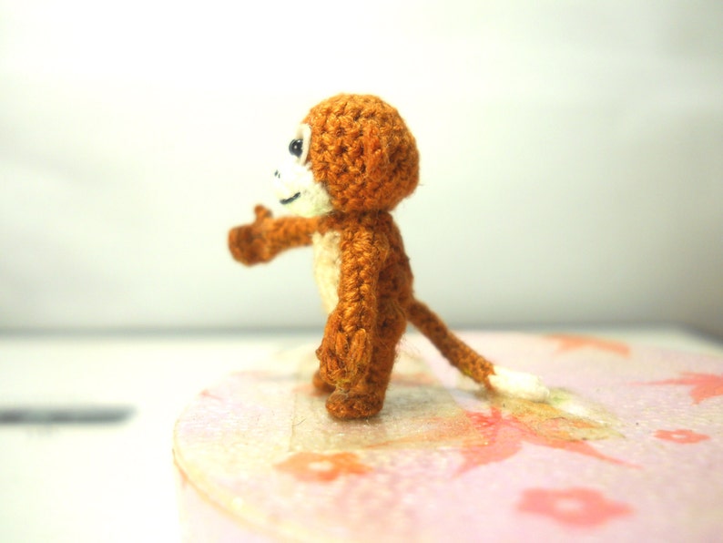 Micro Miniature Monkey - Thread Art Crochet Tiny Stuffed Animals - Made ...