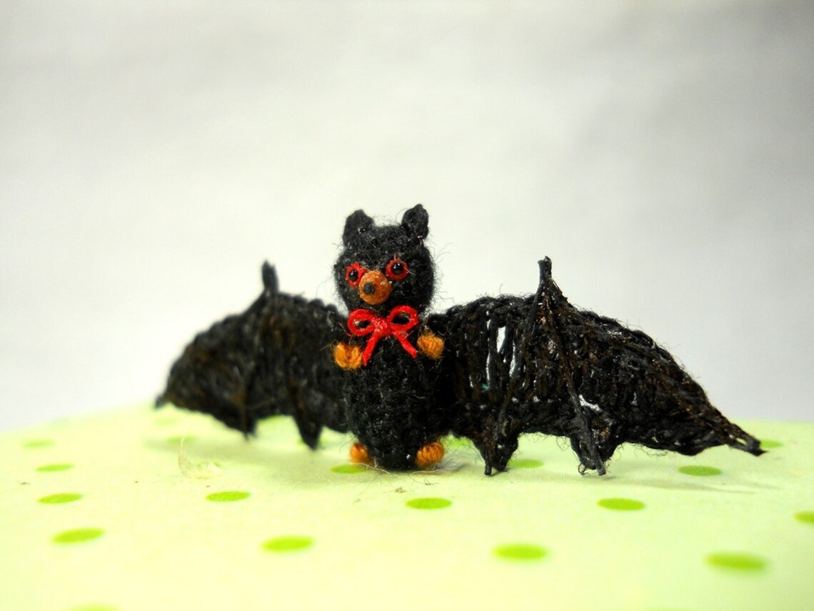 Micro Mini Bat - Miniature Amigurumi Bat Stuffed Animal - Made to Order ...