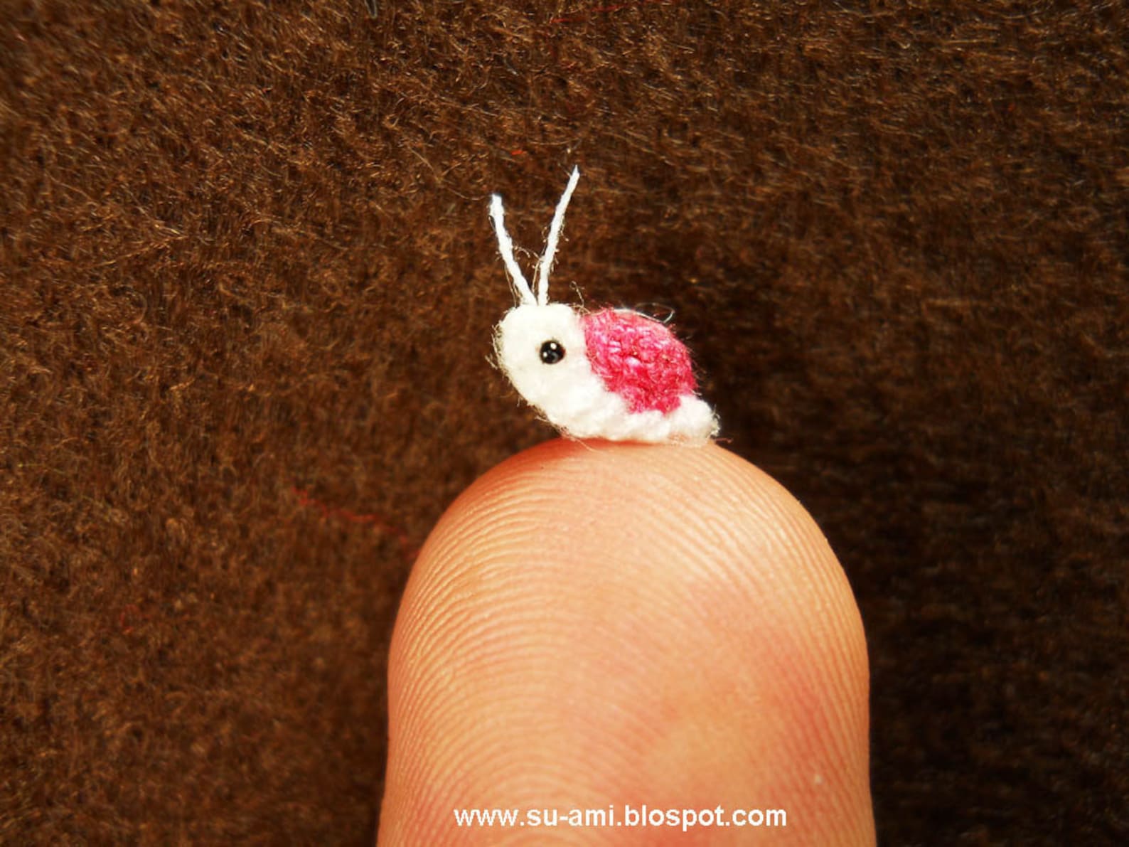 Extreme Tiny Snail Micro Crocheted Miniature Pink Snail Made to Order ...