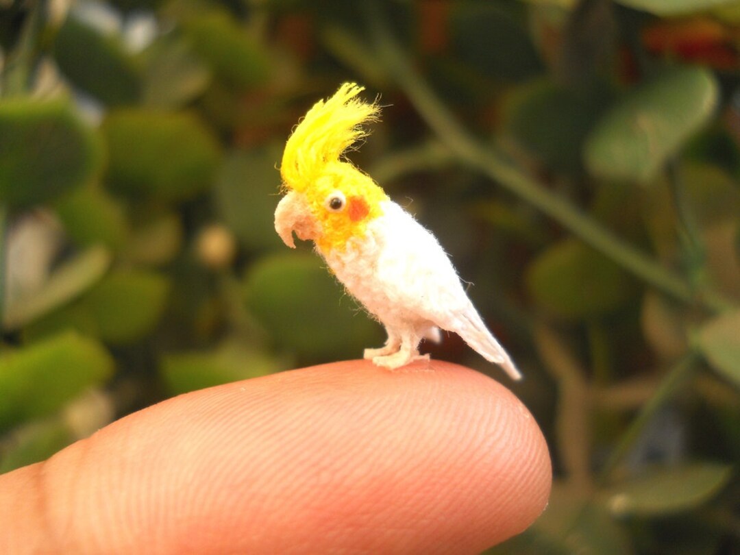 Cockatiel Cockatoo - Micro Amigurumi Miniature Crochet Bird Stuffed ...