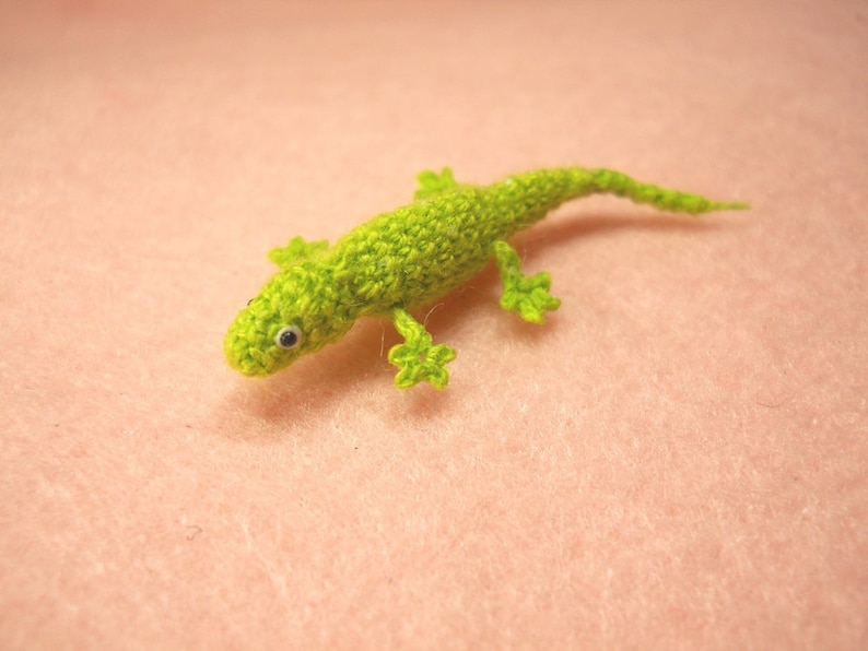 Micro Amigurumi Lizard Tiny Crochet Mini Gekko Miniature - Etsy