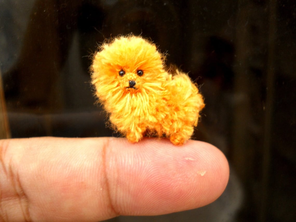 Orange Pomeranian Puppy Tiny Crochet Miniature Dog Stuffed - Etsy